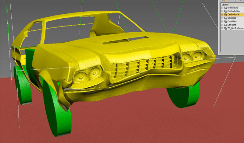 Car simulation and collision deformations using ThinkingParticles – CGPress